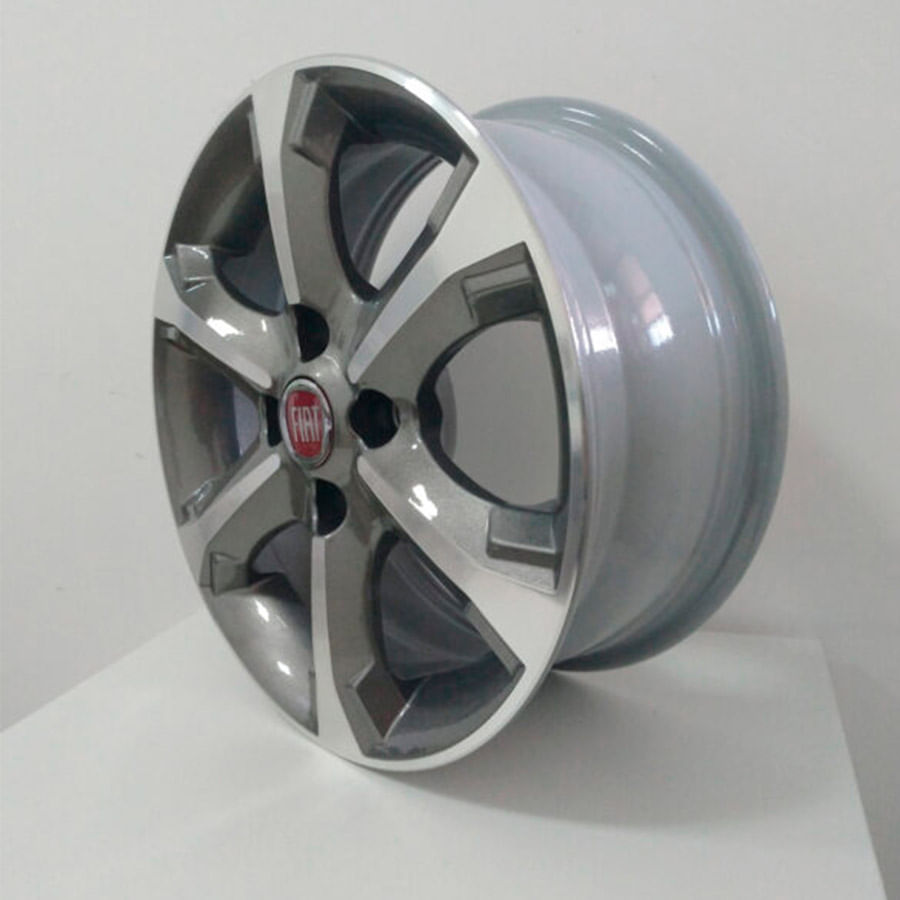 JOGO RODA BRW 1250 FIAT STRADA ARO 14 - GRAFITE DIAMANTADA - leandrinistore