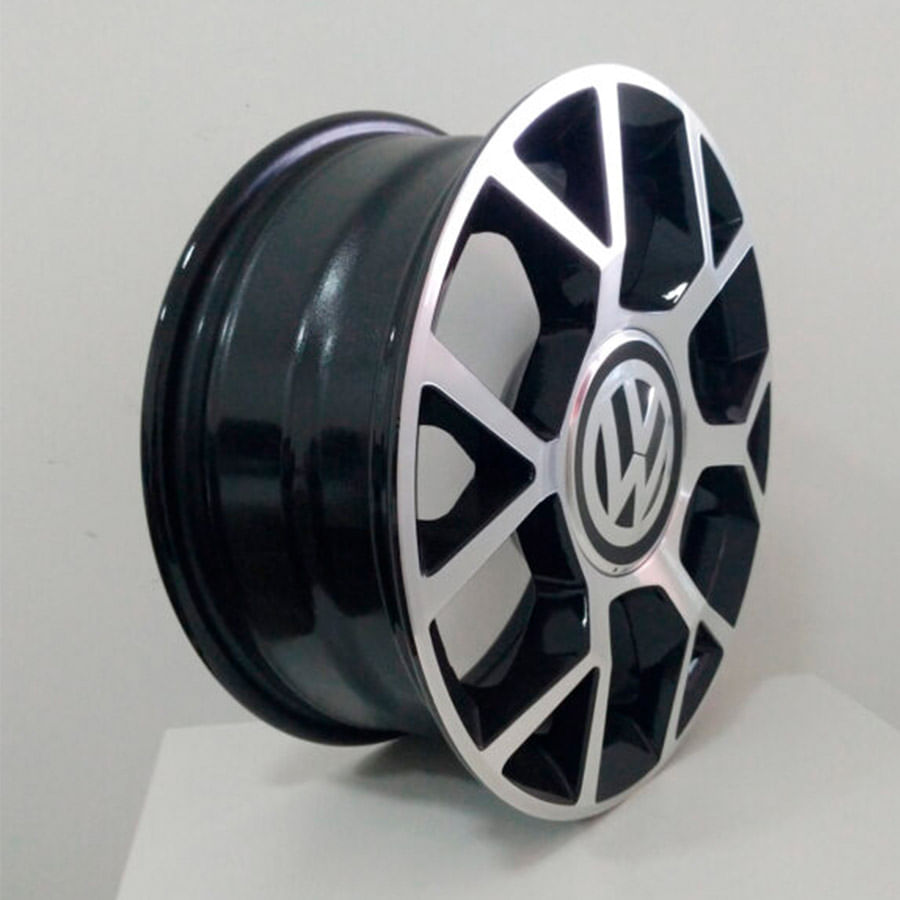 JOGO RODA BRW 970 VW UP ARO 15 - PRETA DIAMANTADA - leandrinistore