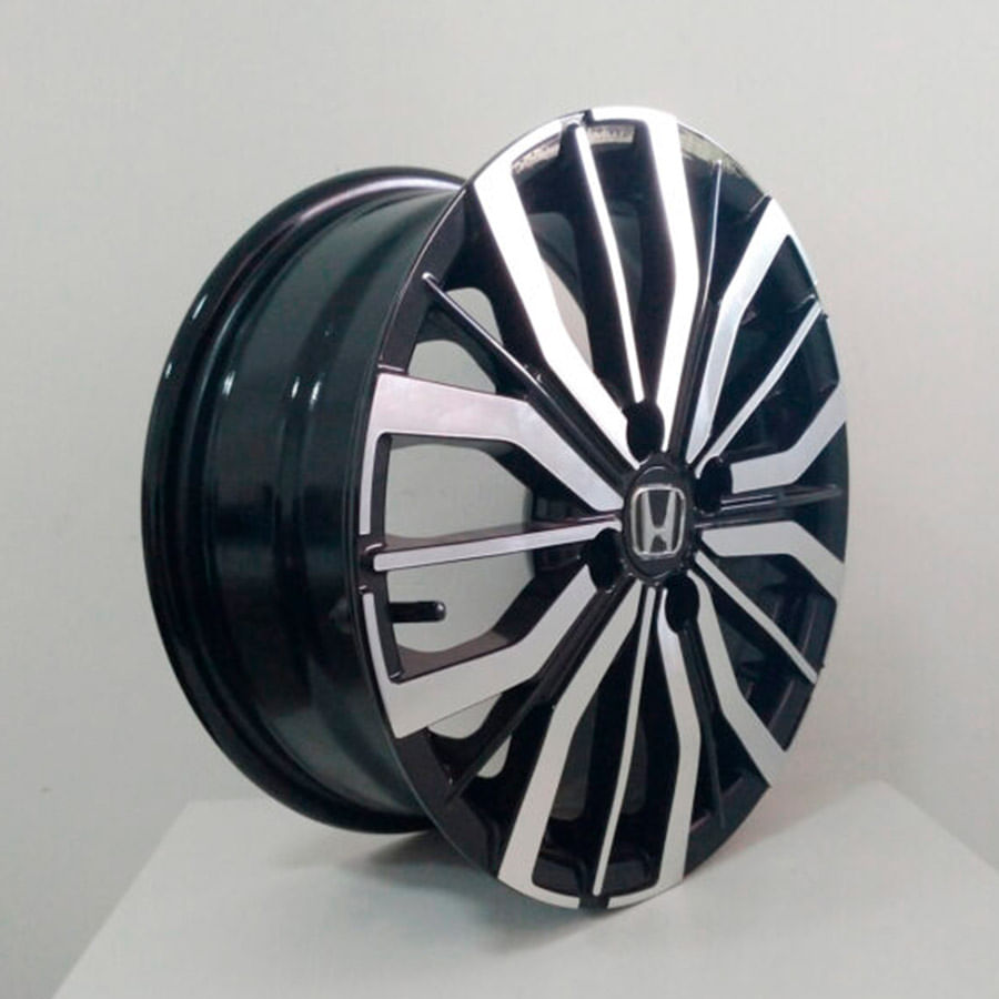 JOGO RODA BRW 1350 CITY ARO 15 - PRETA DIAMANTADA - leandrinistore