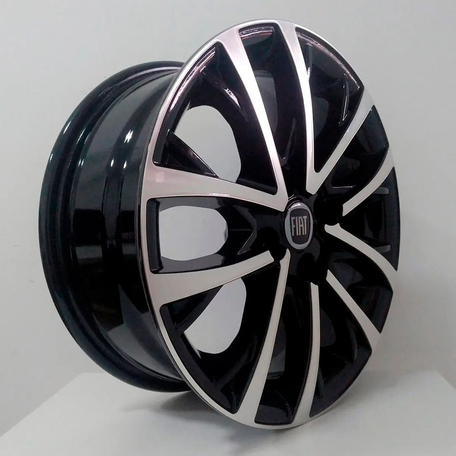JOGO RODA BRW 1740 FIAT TORO RANCH ARO 15 - PRETA DIAMANTADA ...